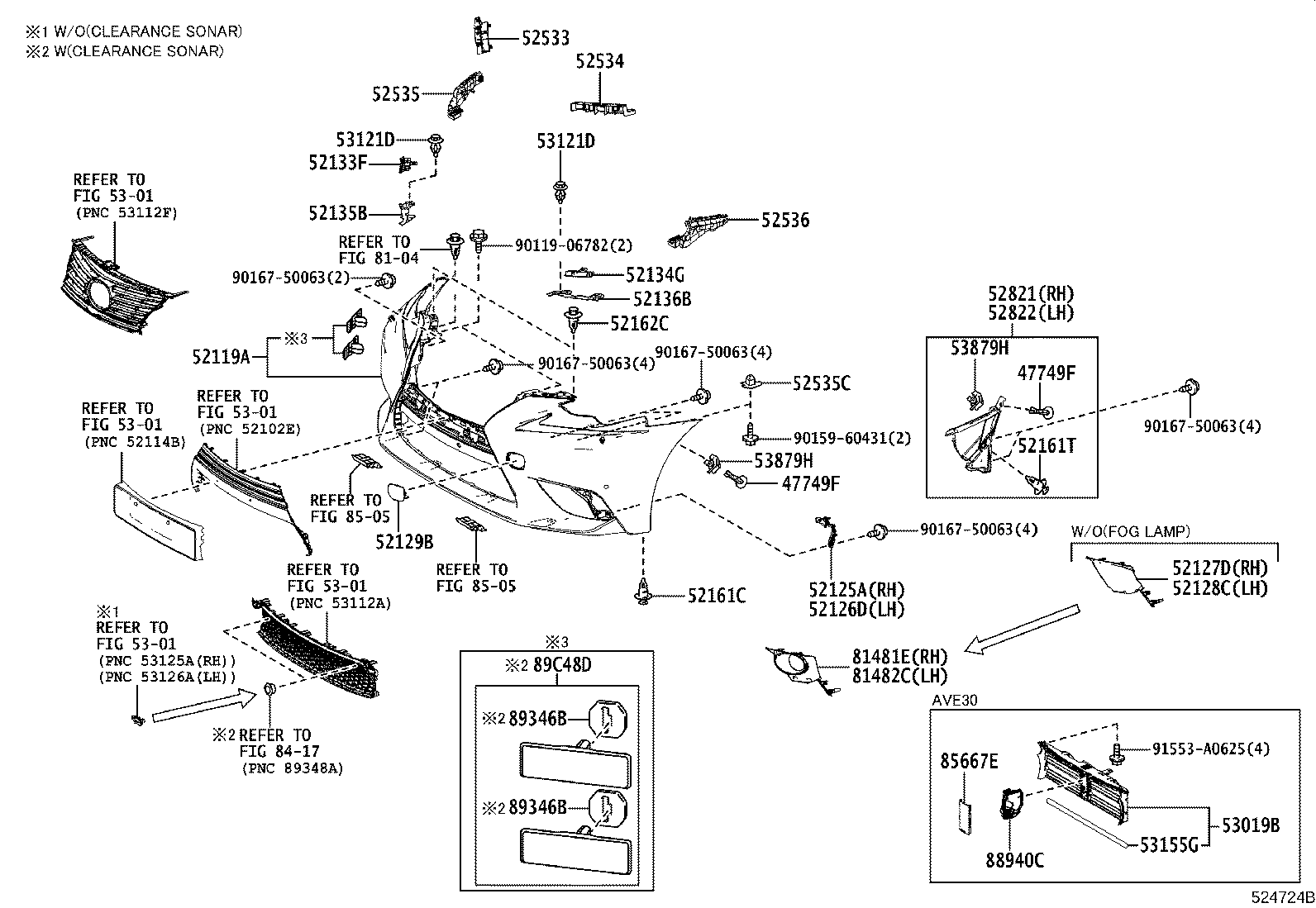 Передний бампер для Лексус IS2###/3###, 2013/04 - 9999/99, 2,5 литра ...