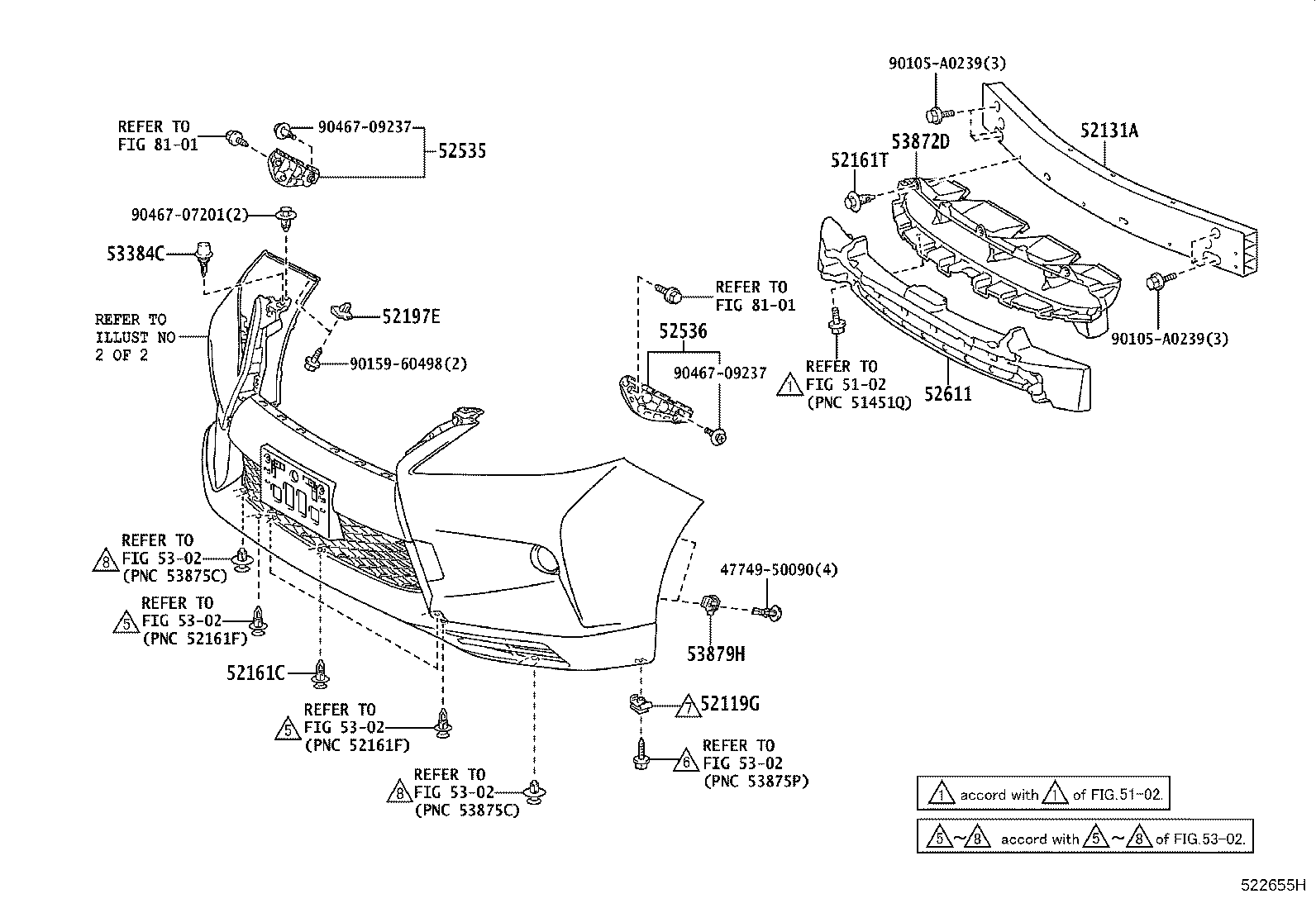 Передний бампер для Лексус RX350/450H(NAP, 2009/01 - 2012/04, 3,5 литра ...
