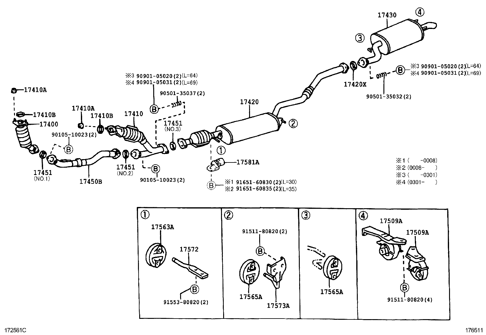 Глушитель для Лексус RX300, 1998/01 - 2003/02, 3 литра, 24 клапана DOHC ...