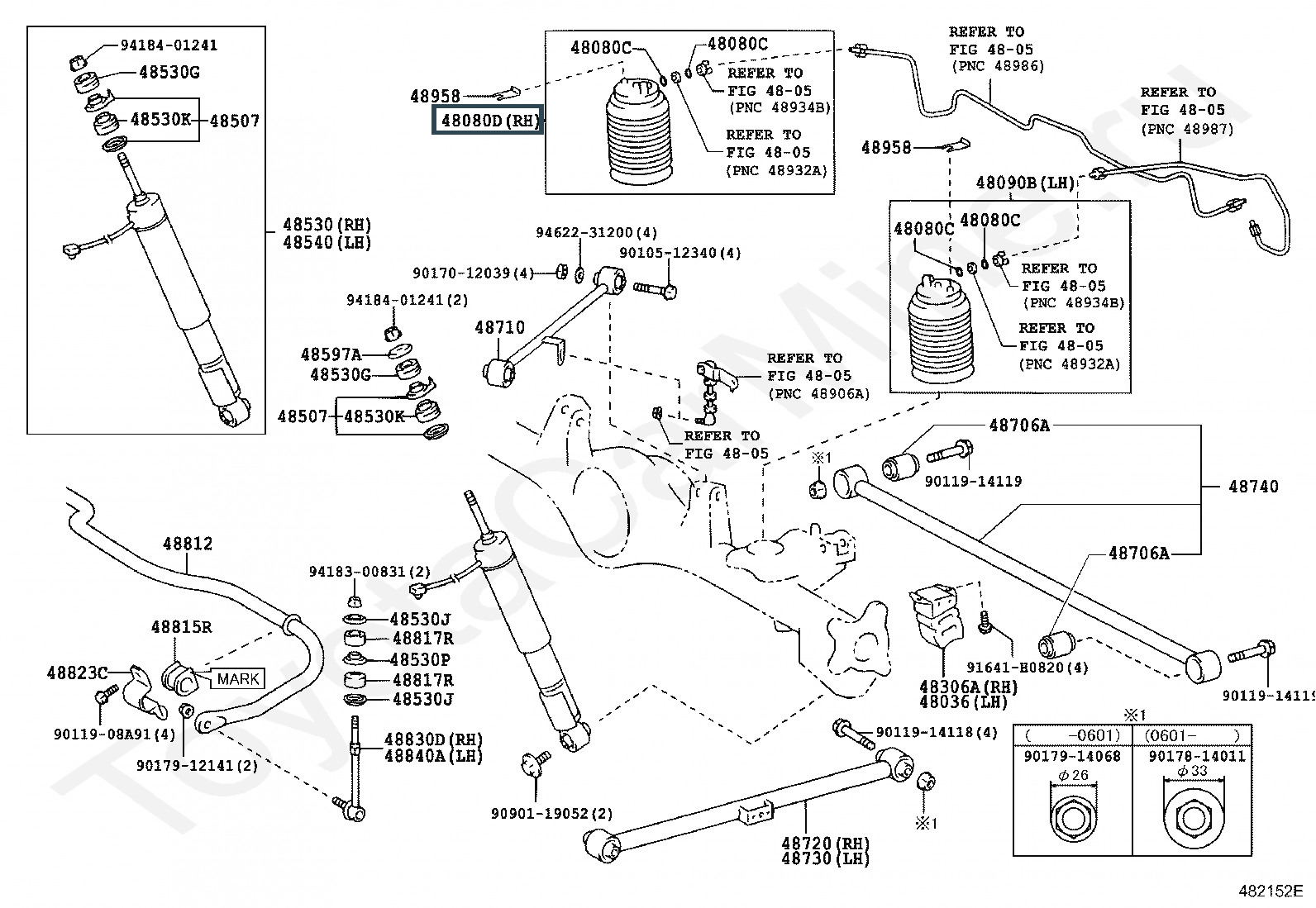 Пневмоцилиндр заднего амортизатора Лексус (артикул 4808035020)