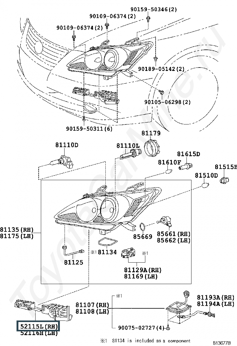 Запчасти Лексус: деталь 5211533100