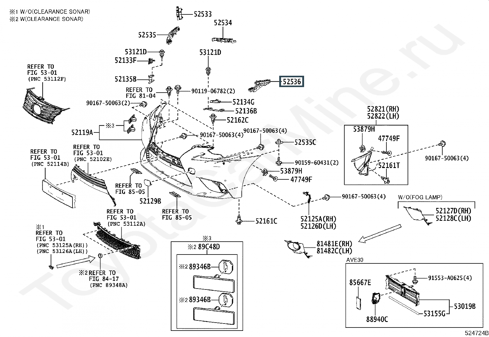 Запчасти Лексус: деталь 5253653030