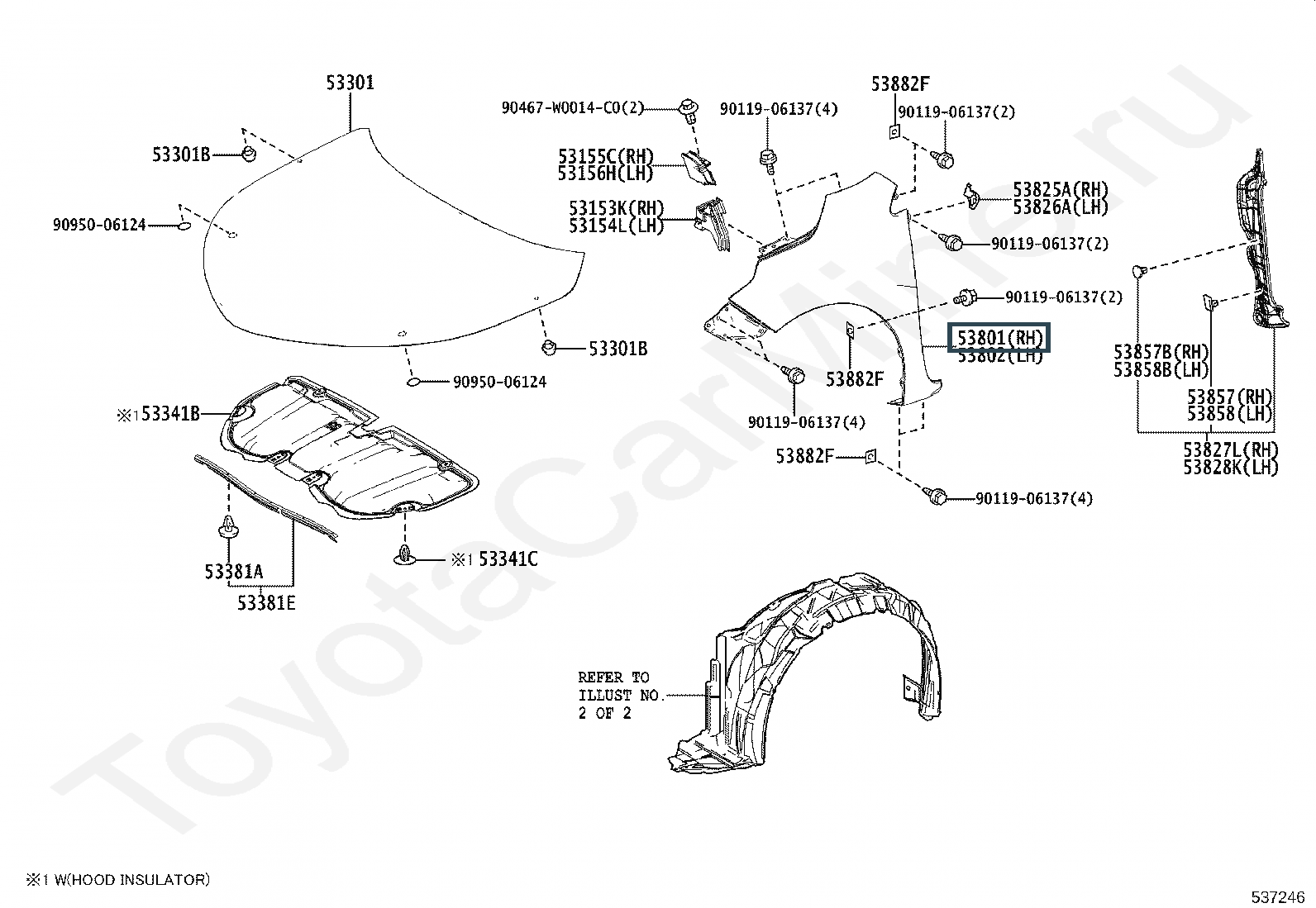 Крыло переднее правое Лексус (артикул 5380102200)