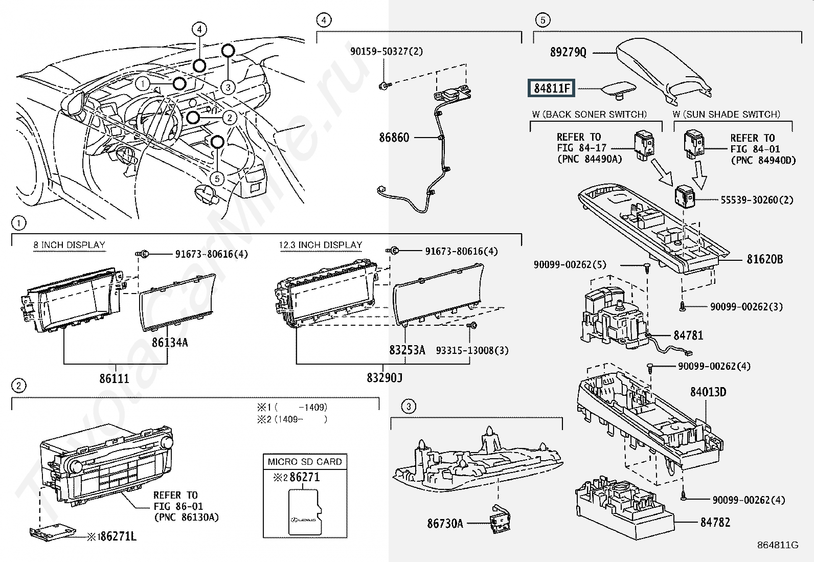 Запчасти Лексус: деталь 8481130070